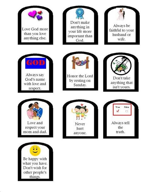 Ten Commandments Free Printable