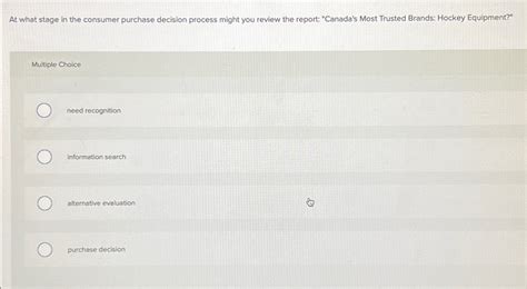 Solved At What Stage In The Consumer Purchase Decision