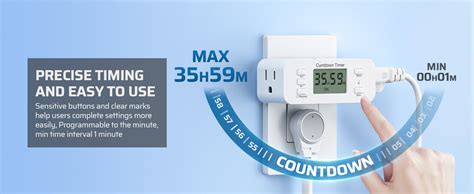 Dewenwils 2 Pack Indoor Countdown Timer Outlet Timers For