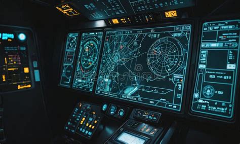 Close Up Cockpit With Screen Stock Illustration Illustration Of