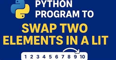 Python Program To Swap Two Elements In A List 5 Different Methods
