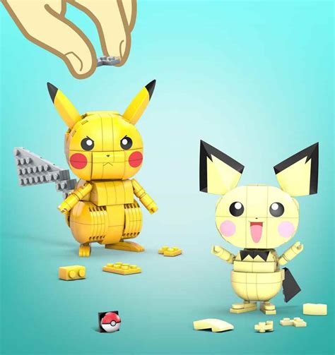 Mega Construx Pokémon Build And Show Pikachu Evolution Trio 621 Byggeklosser Gyh06