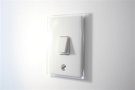 Premium Ai Image Backlit Translucent Light Switch On A White Wall
