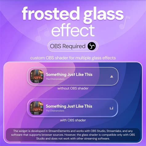 Frosted Glass Spotify Music Widget For Twitch Youtube And Kick Minimal