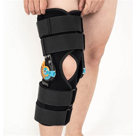 Hinged Rom Knee Brace Post Op Knee Immobilizer For Arthritis Acl Mcl