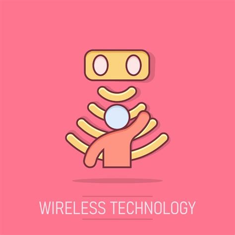 Premium Vector Motion Sensor Icon In Comic Style Sensor Waves With Man Vector Cartoon