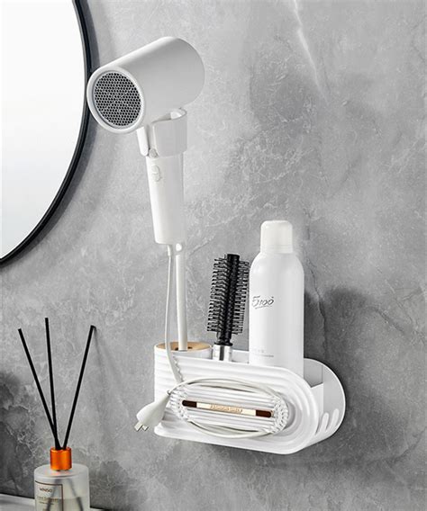 핸즈프리 헤어 드라이기거치대 고정걸이 수납선반 전선정리 에이블리