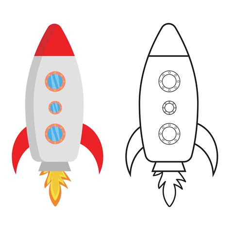 Rocket Outline With Clip Art 33642785 Vector Art At Vecteezy