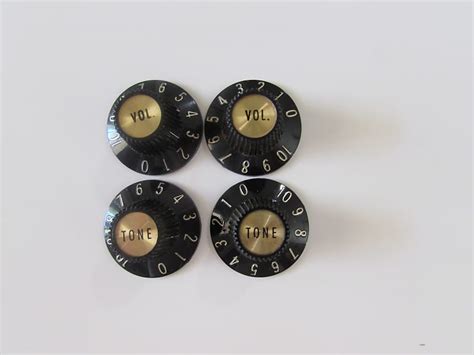 1968 Gibson Epiphone Volume Tone Control Knobs Black Reverb