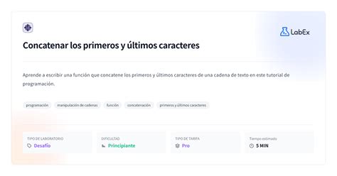 Concatenar Los Primeros Y últimos Caracteres Labex
