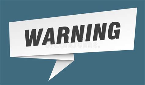 Warning Banner Warning Speech Bubble Label Sticker Sign Template