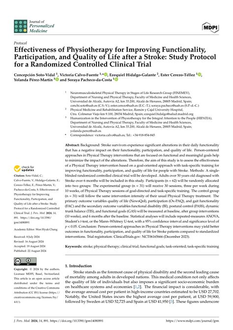 Pdf Effectiveness Of Physiotherapy For Improving Functionality