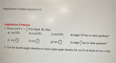Solved Application Problem Section 63 Application Problems