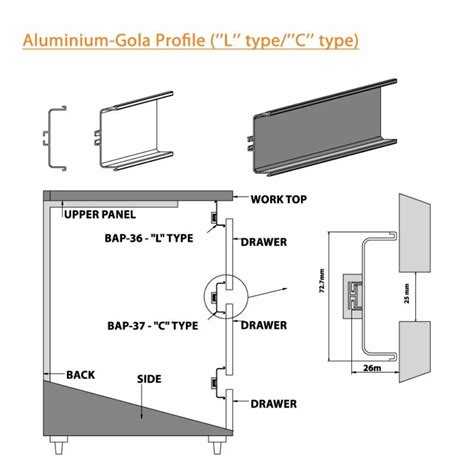 Aluminium Gola Profile At ₹ 1200piece Aluminium Kitchen Profile In