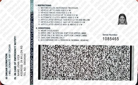 Philippines Drivers License Template Psd