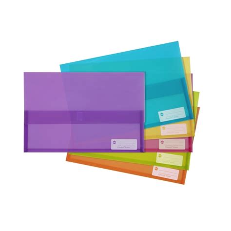 Marbig Polypick Foolscap Document Wallet Assorted Colours Impact