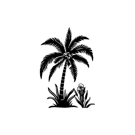 Free Black And White Tropical Clipart Template To Edit Online