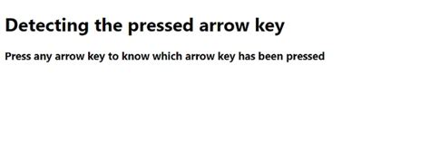 Javascript Detecting The Pressed Arrow Key