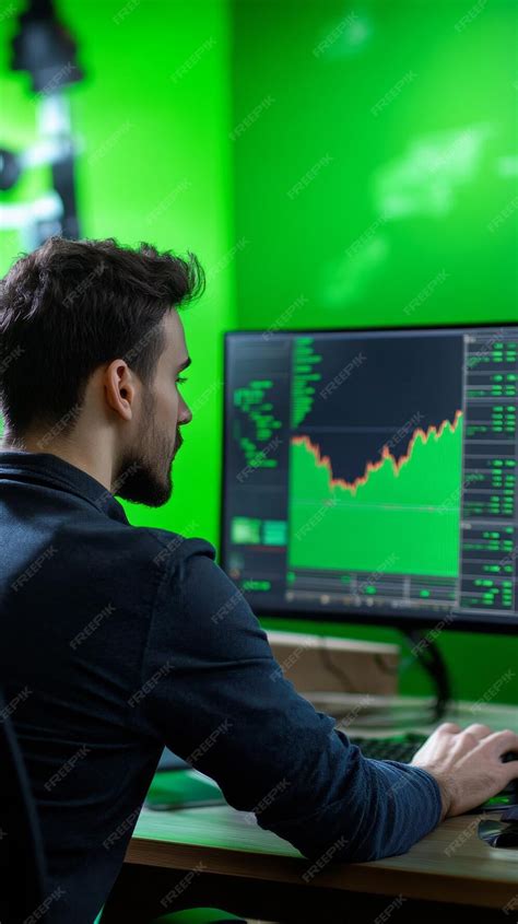 Financial Analyst Reviewing Charts And Graphs On Computer Premium Ai