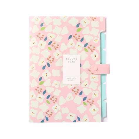 Xeovhv Cute Expanding File Folder With 1120 Labels Notes Floral Printed