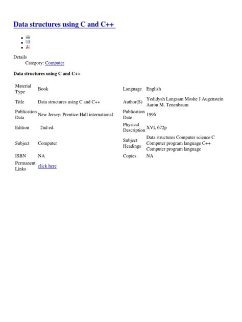 Data Structures Using C And C Pdf