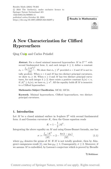 a new characterization for clifford hypersurfaces