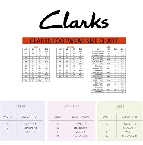 Clarks Shoe Size Chart Educational Chart Resources
