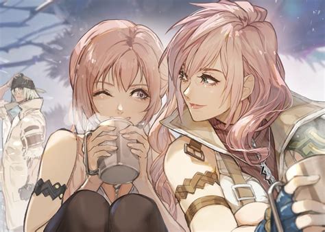 Lightning Farron Serah Farron And Snow Villiers Final Fantasy And 1