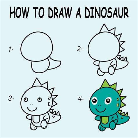 Paso Por Paso A Dibujar Un Dinosaurio Dibujo Tutorial Un Dinosaurio Dibujo Lección Para Niños