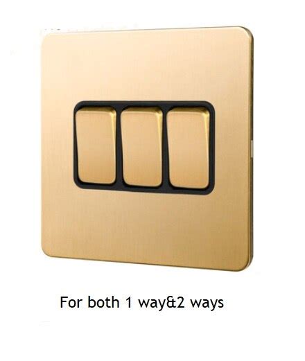 86mm Solid Brushed Brass Panel Wall Toggle Switch Grandado