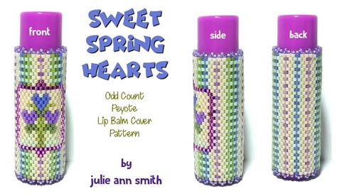 Sweet Spring Hearts Lip Balm Cover Pattern Julie Ann Smith