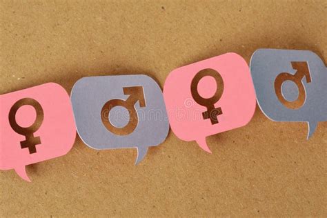 Pink And Blue Speech Bubbles With Female And Male Gender Symbol Linked