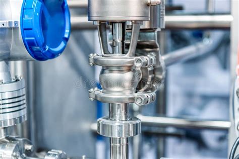 Stainless Steel Pipes And Valves Industrial Pipeline System Stock