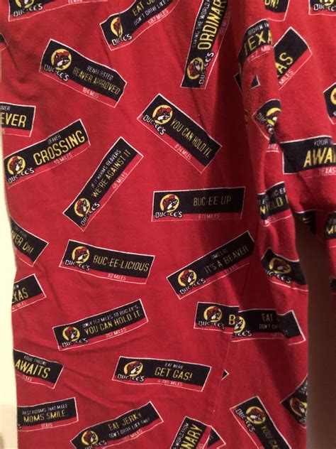 Buc Ees 100 Cotton Red Graphic Print Sleep Pants Med… Gem
