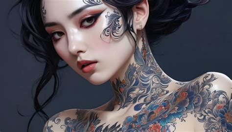 A Close Up Of A Woman With A Tattoo On Her Chest Seaart Ai