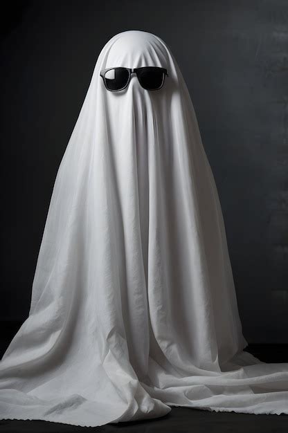 Spooky Ghost With Wearing A Sunglass Premium Ai Generated Image