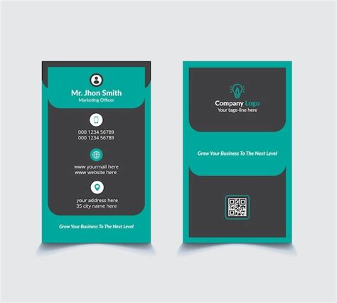 Premium Vector Vertical Corporate Business Card Design