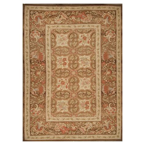 Rug And Kilims European Style Needlepoint Rug Beige Brown Green
