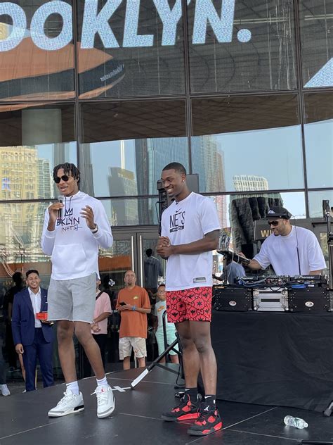 Noah Clowney And Dariq Whitehead At Todays Ticketmaster And Nets Plaza Party At Barclays Center