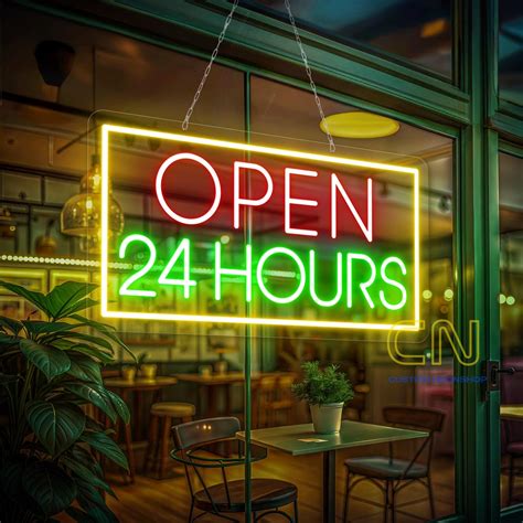 Open 24 Hours Neon Sign Open Sign For Business Open 24 Hrs Sign Open