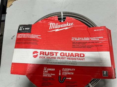 Milwaukee 5 16 In X 50 Ft Inner Core Bulb Head Cable With Rustguard Lambrecht Auction Inc