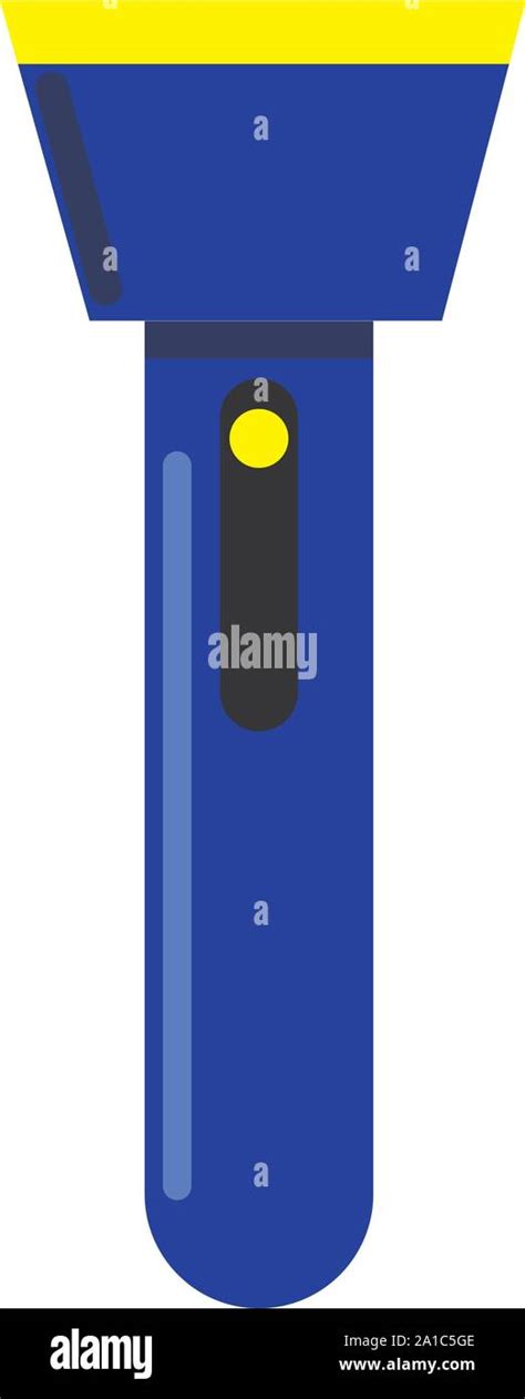 Blue Flashlight Illustration Vector On White Background Stock Vector
