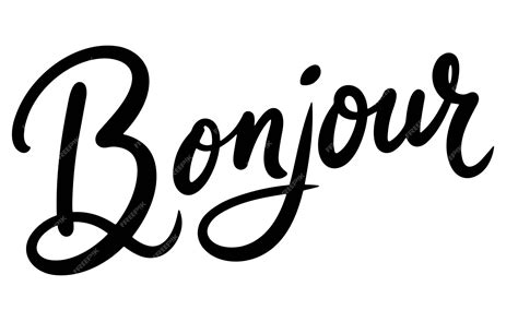Inscripción De Bonjour Banner De Texto Escrito A Mano Bonjour En