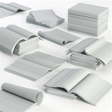 Opened Magazines Stack Set 3d Model By Katmit