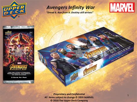 2018 Upper Deck Marvels Avengers Infinity War Trading Cards