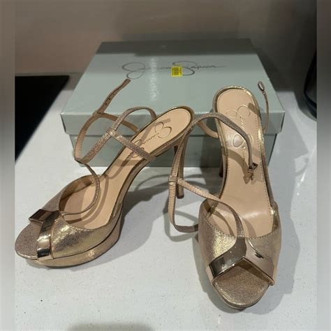 Jessica Simpson Shoes Jessica Simpson Metallic Gold Heels Poshmark