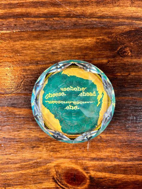 Diamond Paper Weight Cheesehead Loco Wisco