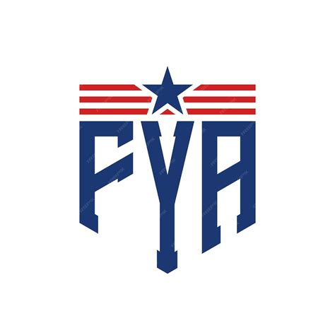 Premium Vector Patriotic Fya Logo With Star And American Flag Straps