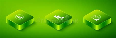 Set Isometric Financial Growth Data Analysis And Pie Chart Infographic