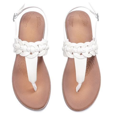 Ataiwee Womens Flat Slide Sandals Classic T Strap Ankle Strap